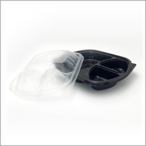 3-Compartment Black Microwavable Containers - Wholesale - Halapack ...